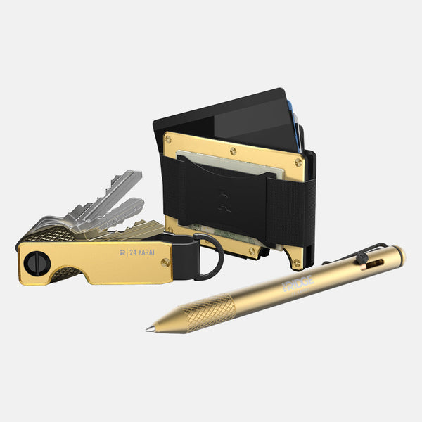 The Ridge: Wallet + Keycase + Pen Kit - 24 Karat Gold - Ridge CA